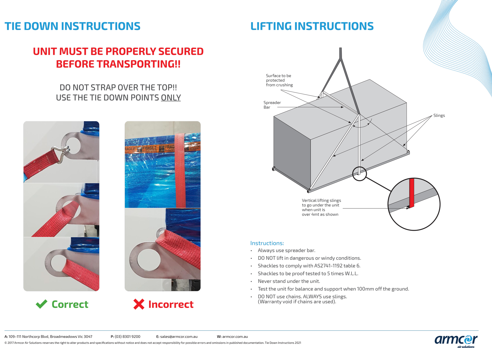 How do we safely lift commercially big units? | Armcor Air Solutions